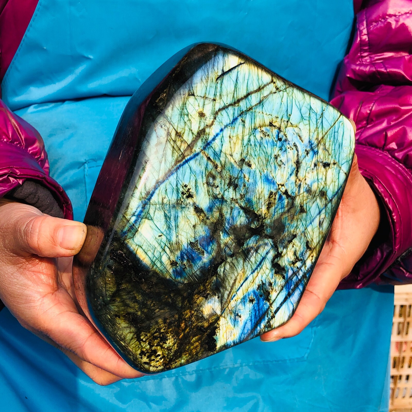 2870G Natural Labrador Moonstone Quartz Crystal Free Form Mineral ...