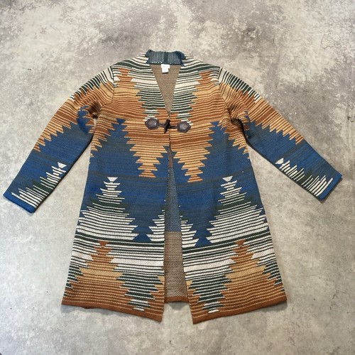 Aspen Sweater Womens Large Western Boho Aztec Long Sleeve Duster Kimono ...