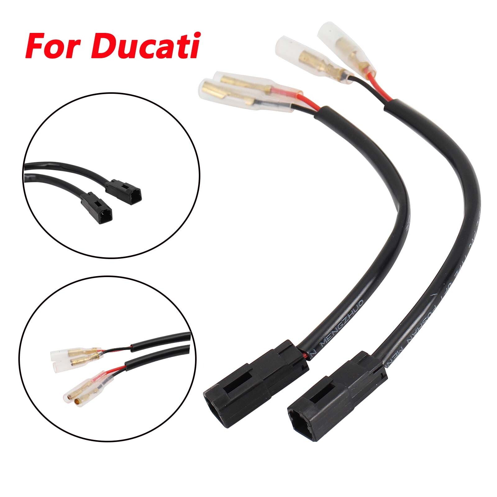 For Ducati 2 Pin Plug Wire Adapters Turn Signal Indicator Bullet ...