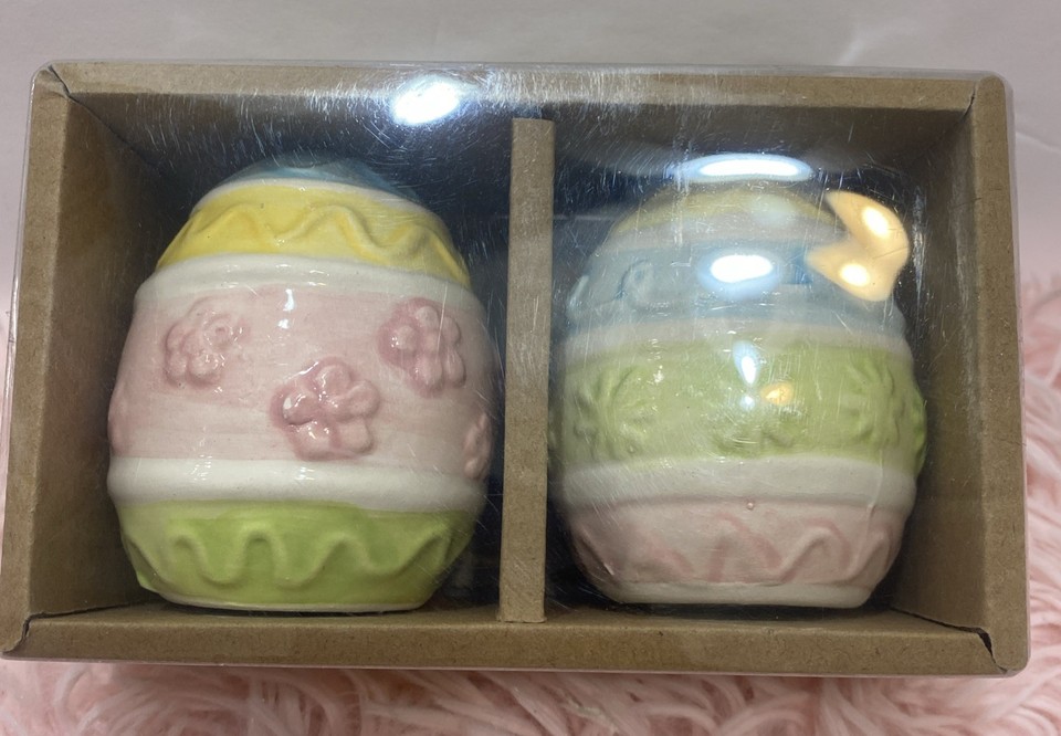 Salt And Pepper Shakers, Pastel Decorative Easter Eggs Pattern NEW | eBay