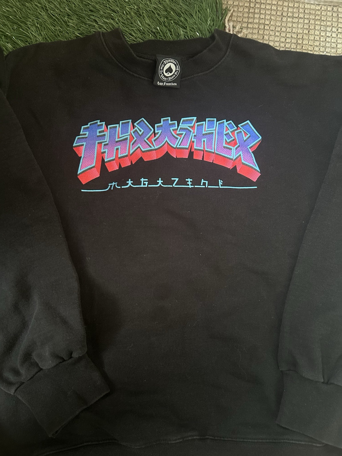 Thrasher Magazine Godzilla Burst Crewneck Sweatshirt … - Gem