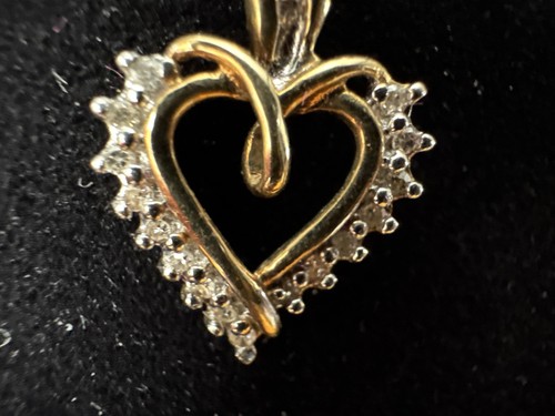 Vintage ADL 10k & Diamond Heart Pendant 22” Necklace TW 1.7g | eBay