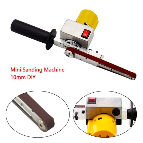 Handheld Electric Belt Sander Mini Grinder Small Machine with 10 ...