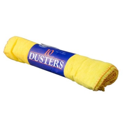 2 X Pack Of 10 Sterling yellow Dusters Top 100% Cotton Deep Cleaning ...