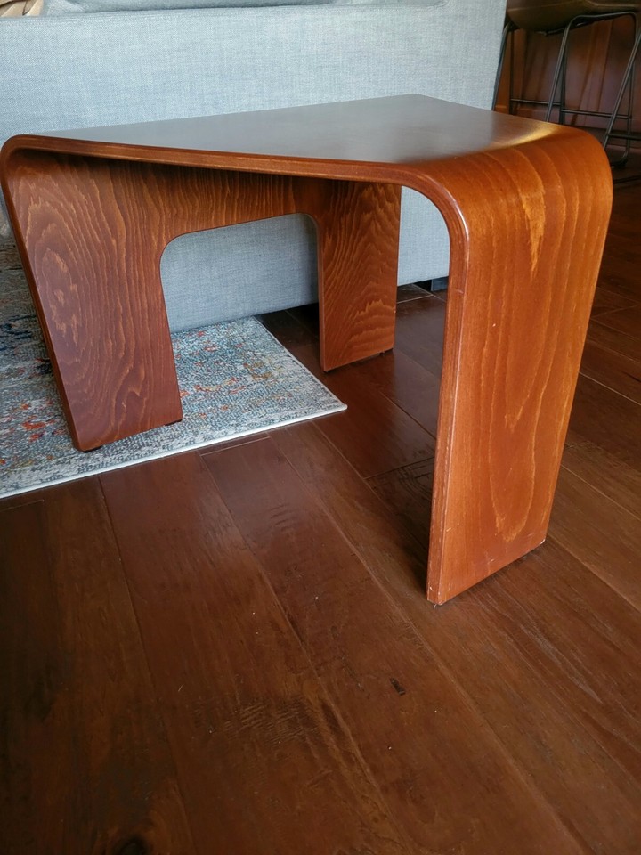 Vtg MCM Ekornes Stressless Bentwood Side End Table Rosewood Mahogany ...