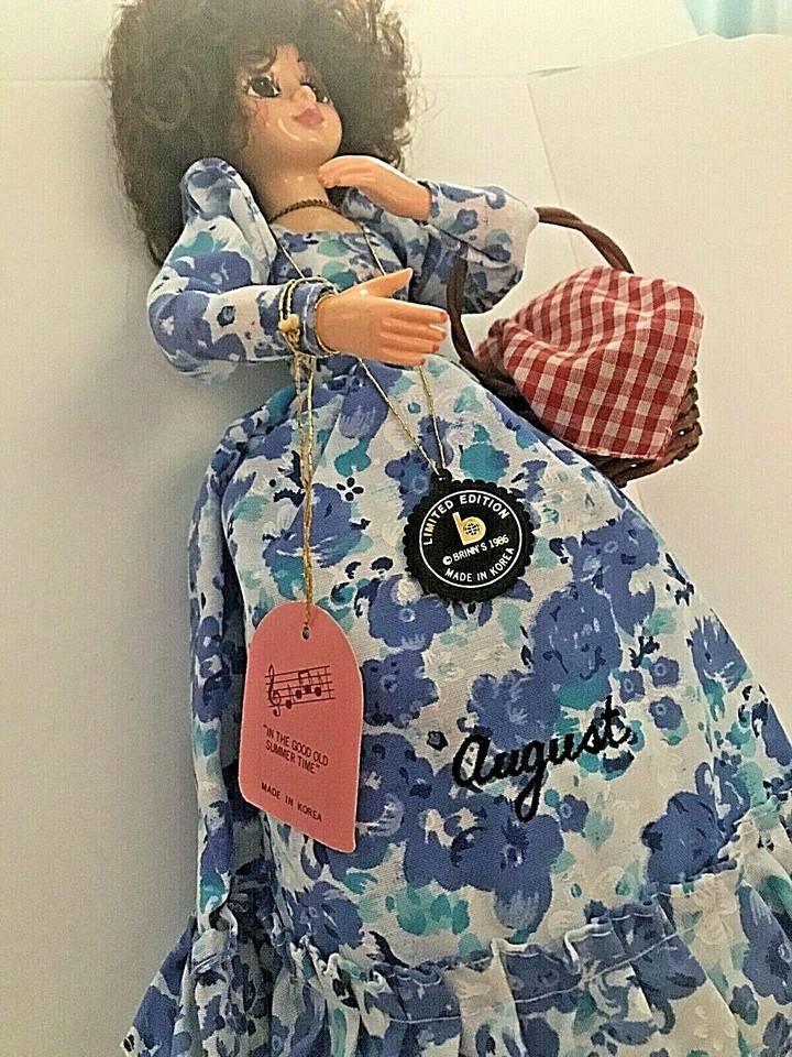 BRINN'S VINTAGE 12” MUSICAL CALENDAR - MISS AUGUST “GOOD OLD SUMMER ...