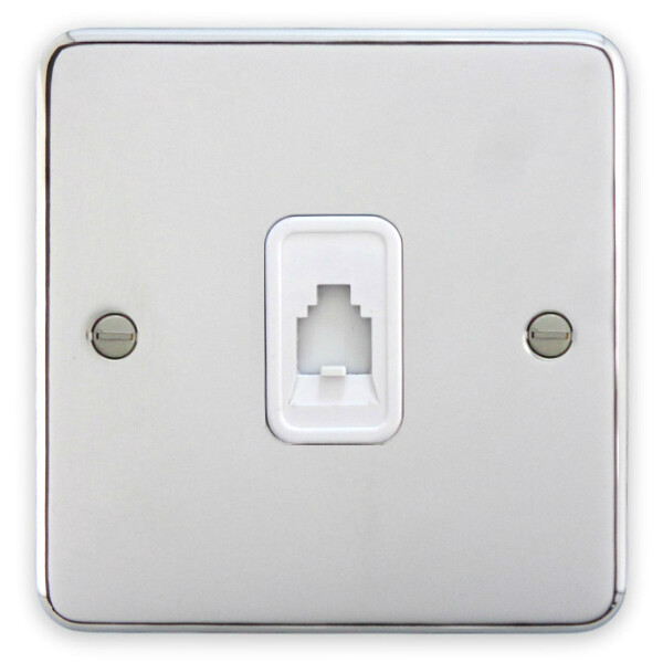 Deta Decorative Polished Chrome Switches & Sockets White Inserts ...
