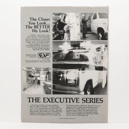 1982 Vintage E V F Emergency Vehicle, Ambulance Original Magazine Print ...