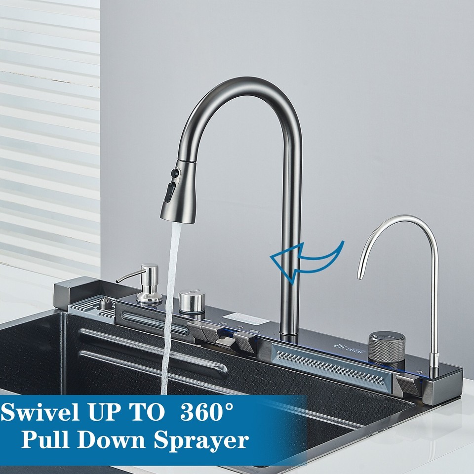 Flying Rain Stainles Steel Deck Mount Kitchen Sink Faucet Household ...