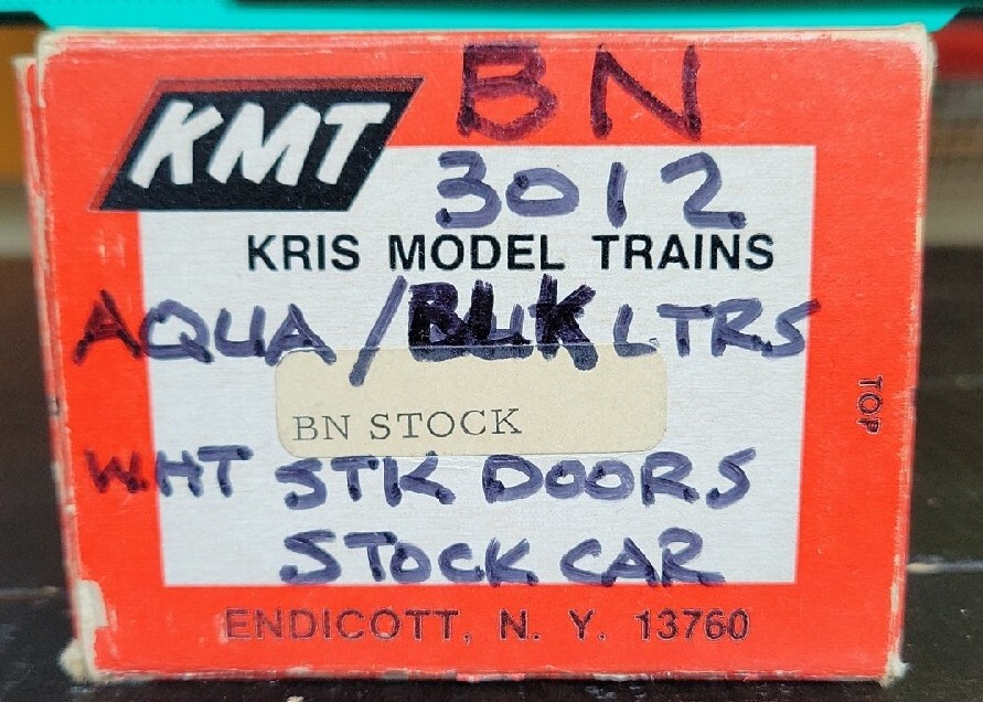 KMT, Kris Model Trains, Burlington Northern Stock Car, BN #3012, W/BOX ...