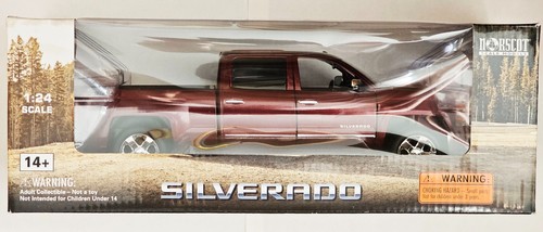 SEALED Norscot Burgandy Ruby Red Chevy Silverado 1/24 Scale Model 2014 ...