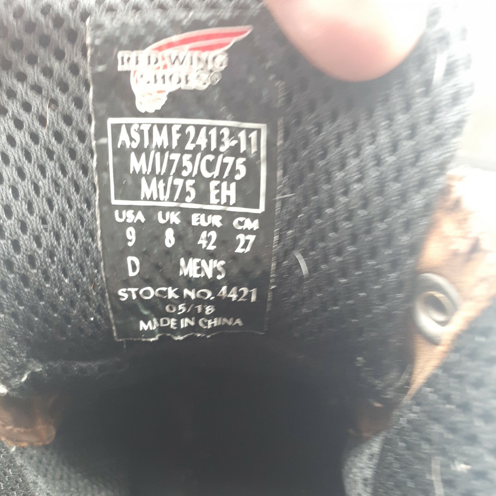 Red Wing 4421 Men’s Safety Toe 6" Work Boots Met Guard Brown Leather ...