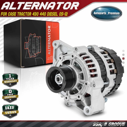 High Amp Alternator For Case Tractor 430 440 Diesel 05-12 95A 12V CW 8 ...