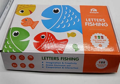 Alphabet Letters Magnetic Fishing Fun - 26 Wooden Fish + Wood Pole by ...
