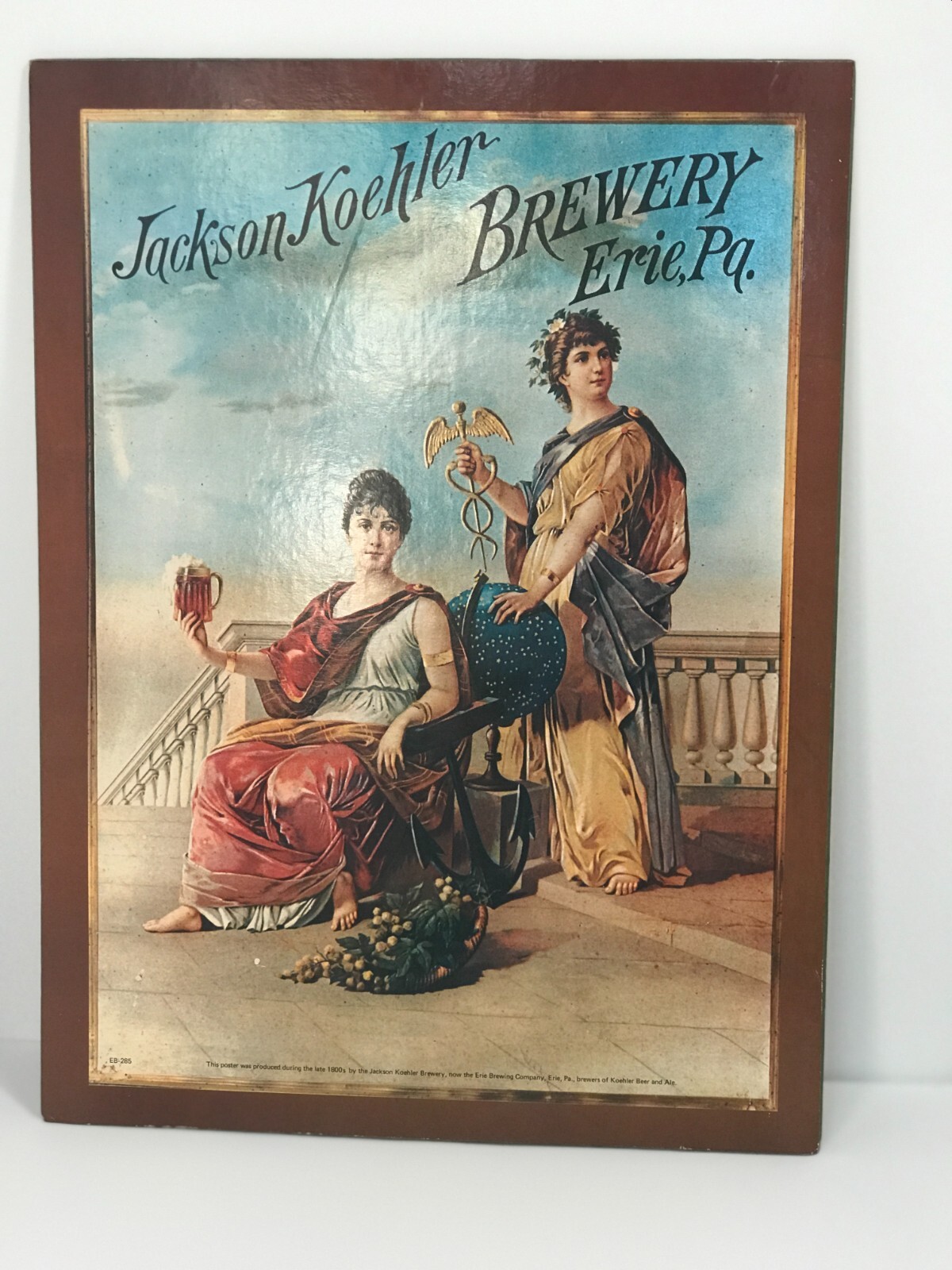 Jackson Koehler Brewery Cardboard Retail Counter Ad Sign Vintage Erie ...