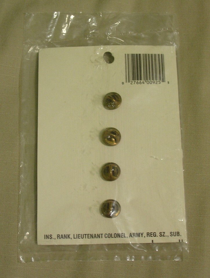 AAFES ARMY SUBDUED LIEUTENANT COLONEL LT. COL. O-5 RANK INSIGNIA PINS ...