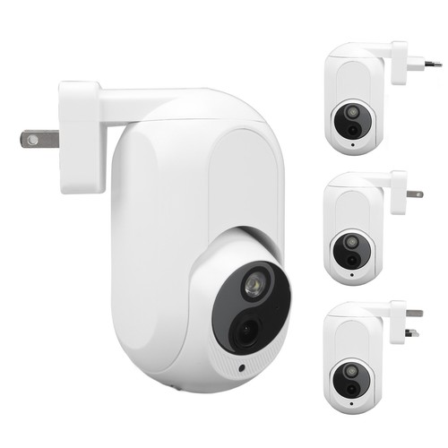 3MP HD Plug In Surveillance Camera 360 Degree Panoramic View WIFI Dual ...