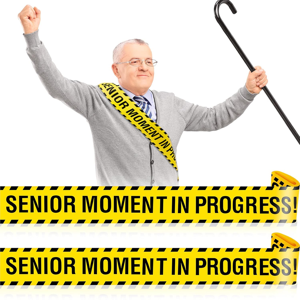 2 Pcs Senior Moment in Progress Party Tape over the Hill Birthday ...