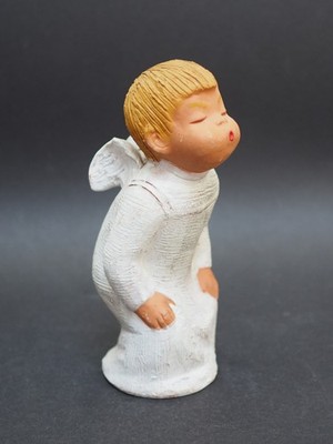 pustender Singer Engel von Jullar, Figur aus Ton Keramik Kunst ca. 20 ...