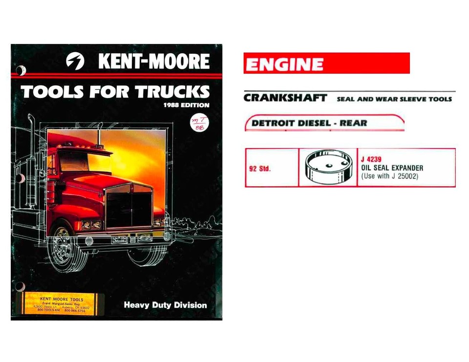 Detroit Diesel V71-16v 92 6-110 Engines Special Tools Kent Moore J-4239 ...