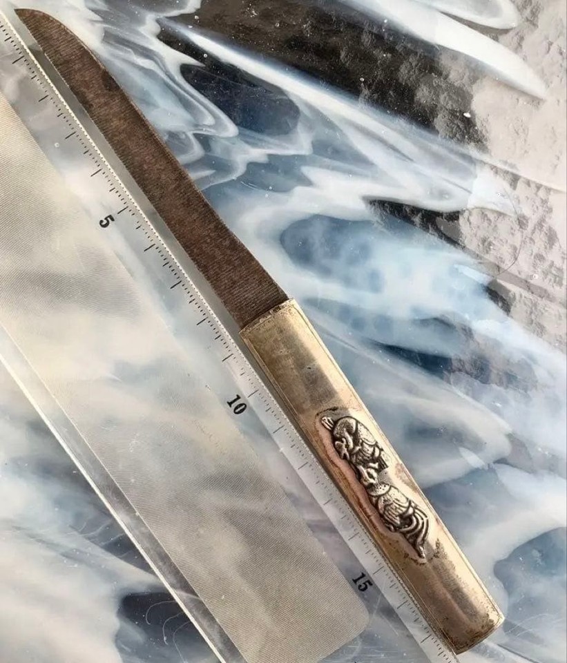 Japanese Antique Kozuka " Suzaku drawing " Sword Samurai Katana ...