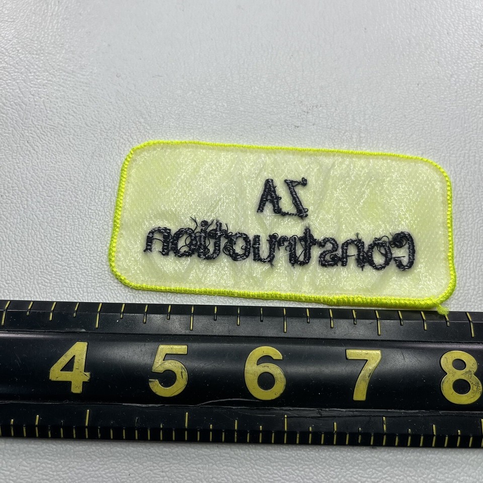 Bright Yellow ZA CONSTRUCTION Patch (worker uniform) T046 | eBay
