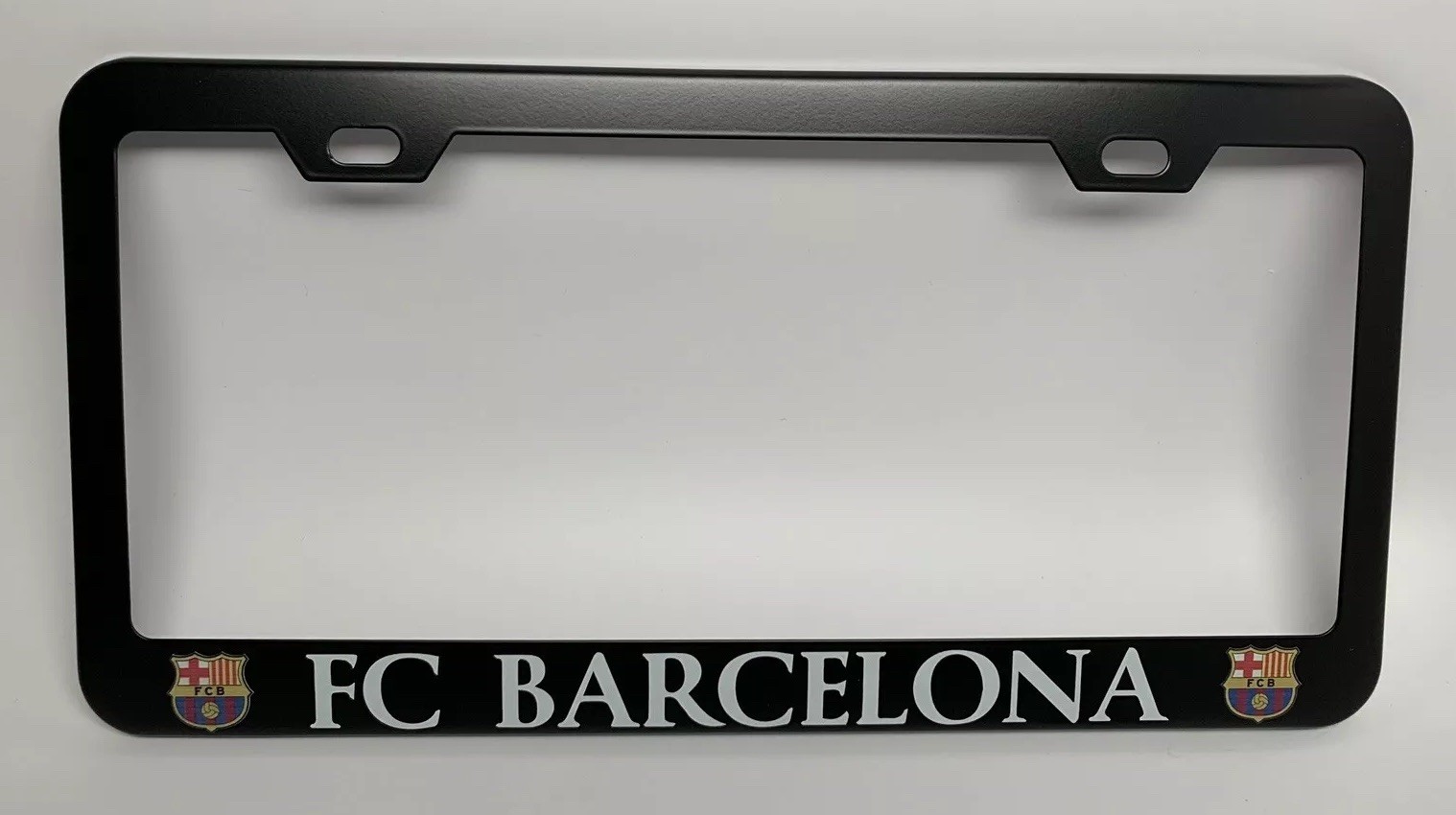 Black "FC BARCELONA" License Plate Frame, Custom Made of Powder Coated ...