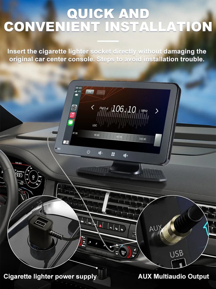 7 Inch Android Car Radio portable Screen Multimedia Car Wireless ...