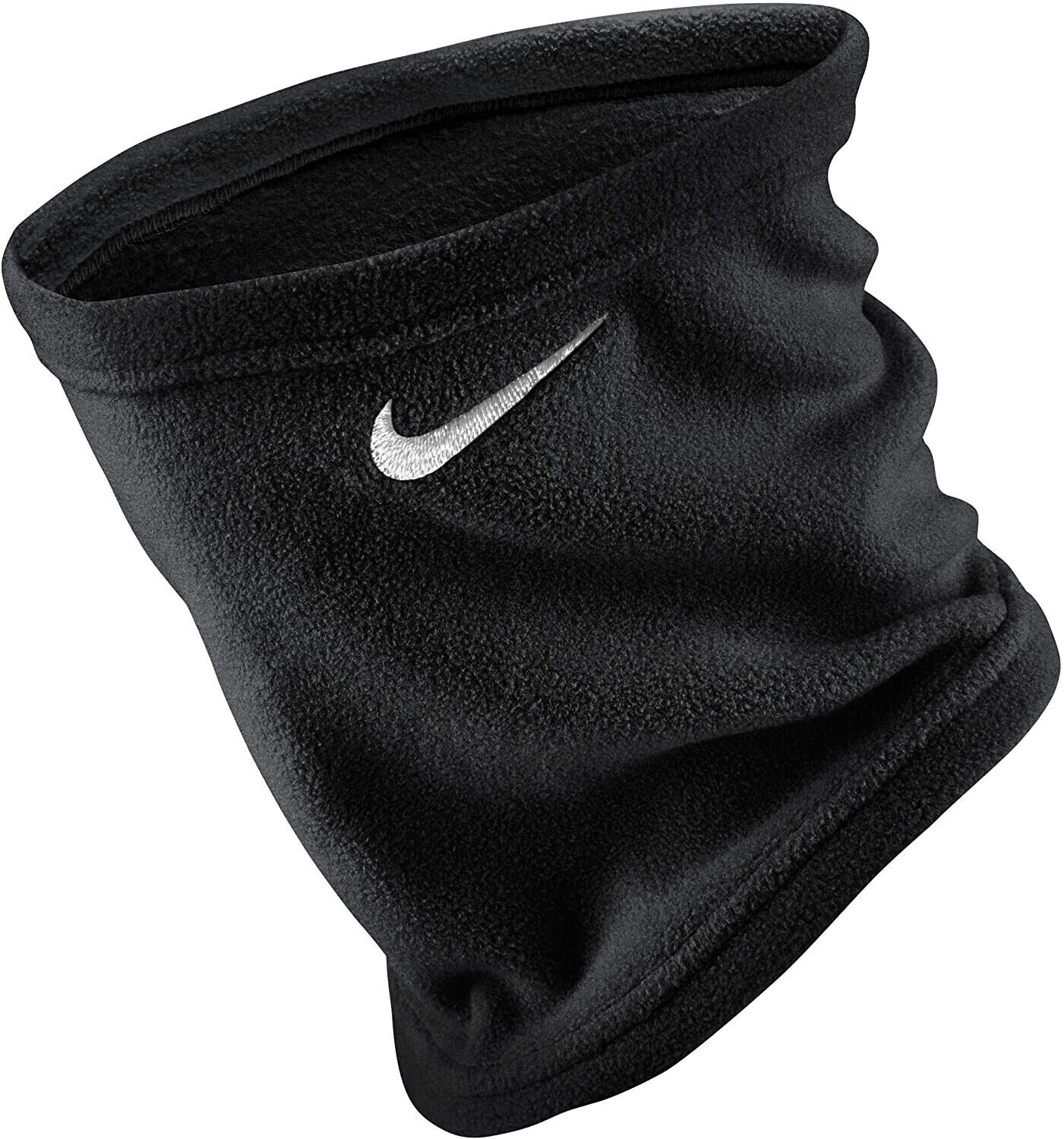 NIKE Fleece Neck Warmer Black White Run Running Face Mask Scarf Gaiter ...