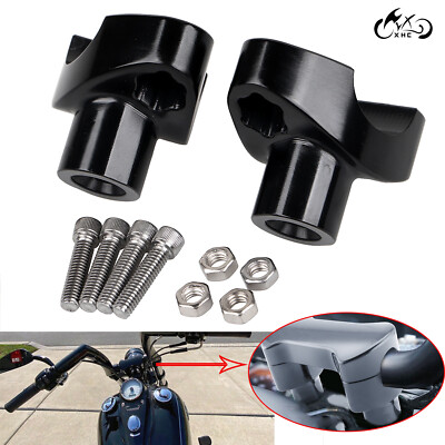 1.7" Black Short Handlebar Risers For Harley Sportster Custom XL883C ...