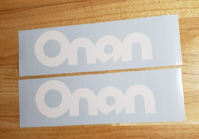 ONAN POWER VINYL DECALS sticker WHITE 10x3.2" pair (2) | eBay