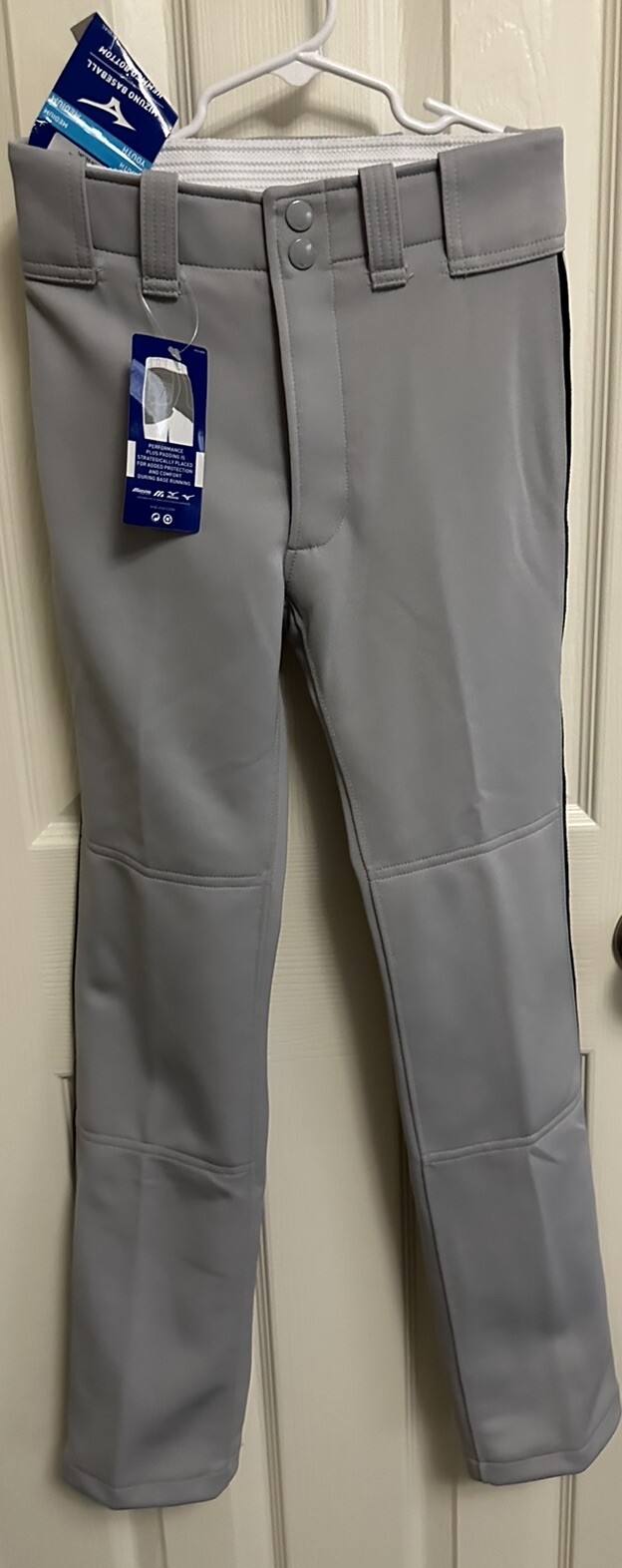 Boys Baseball Pant By Mizuno Piped Pro - NWT - Grey/Black - Medium ...