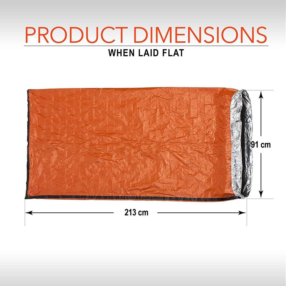 2 Pack Emergency Survival Bivvy Bivi Bag Sleeping Waterproof Camping ...