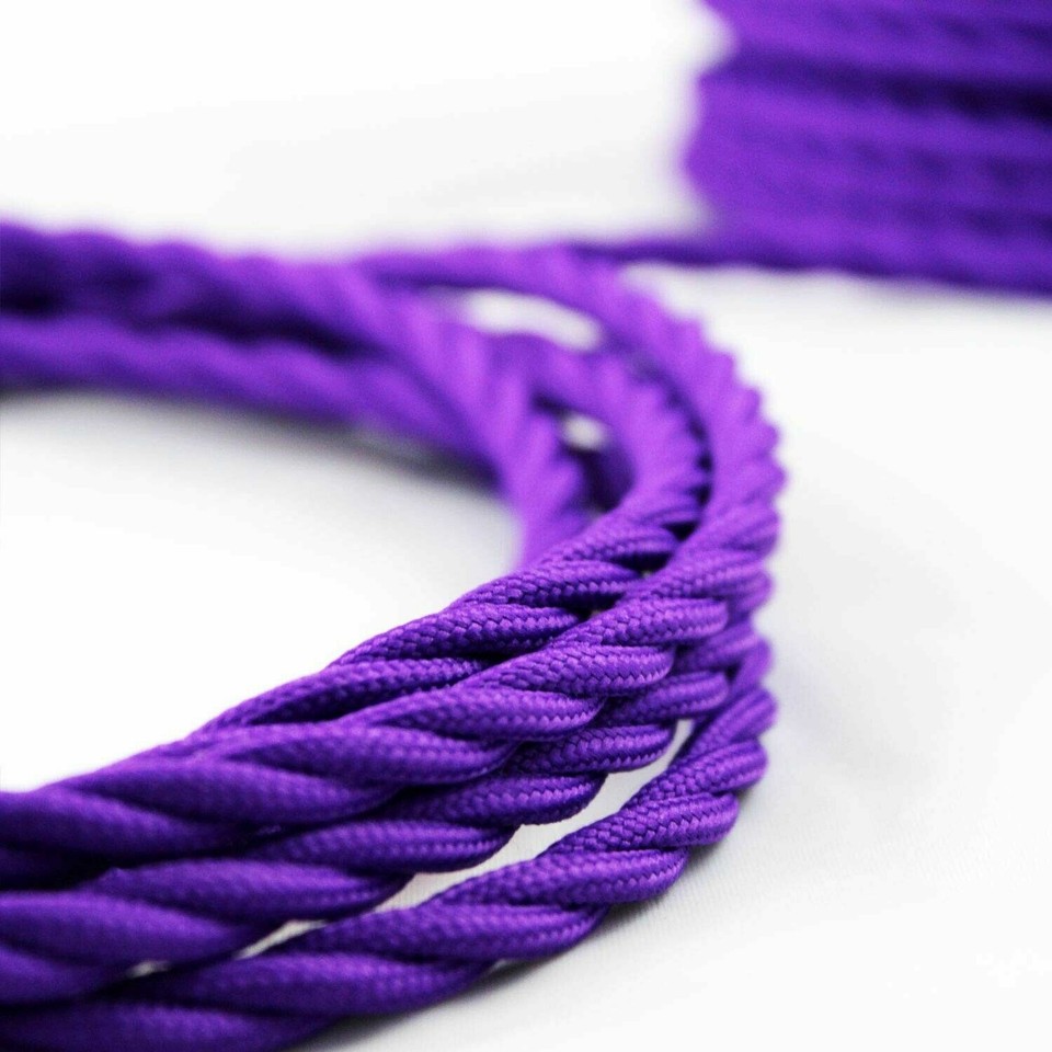Italian Coloured braided lighting flex 2/ 3 core cord Vintage Retro ...
