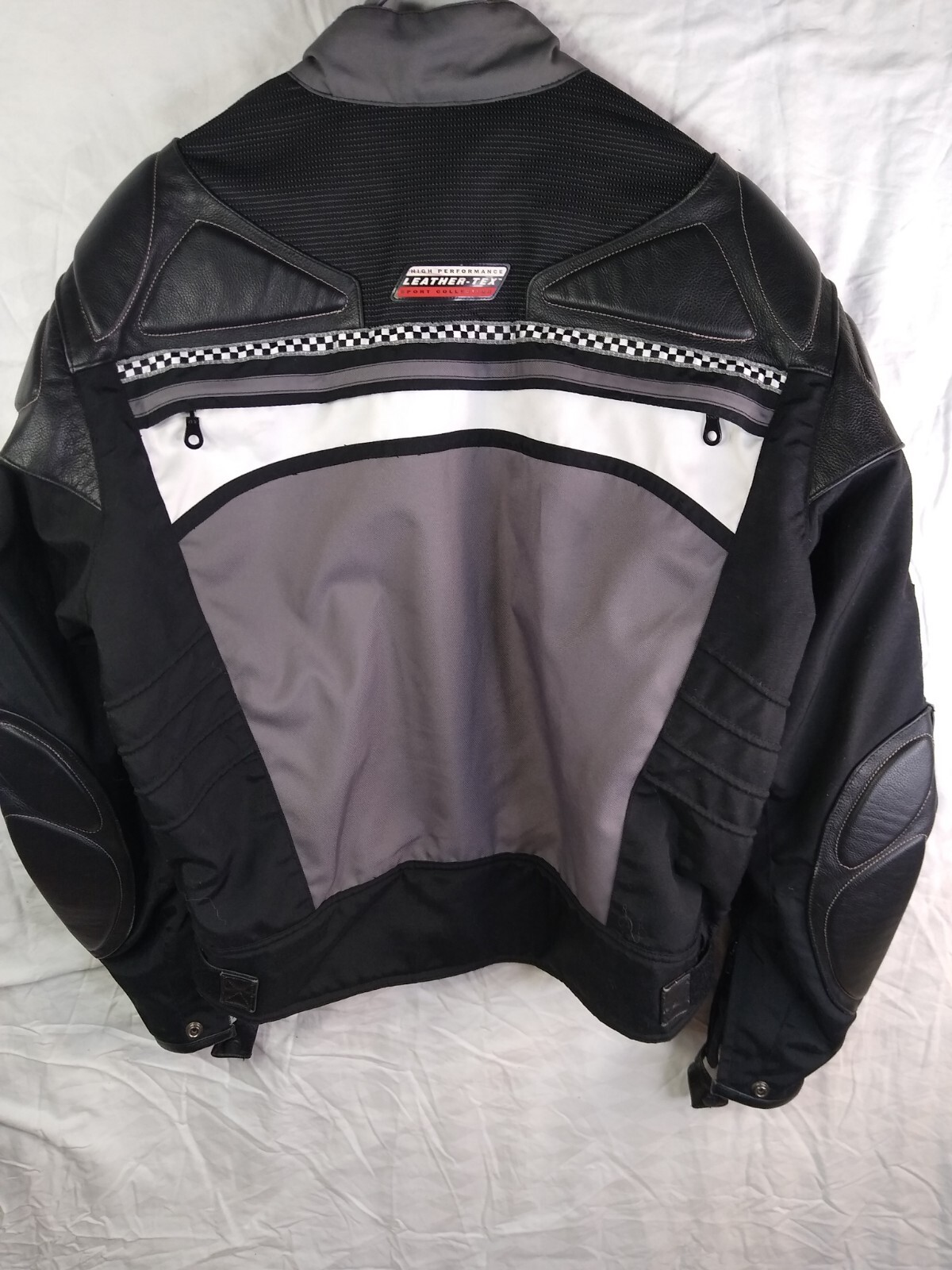 First gear motorcycle leather jacket, gray and black, size L Protection ...