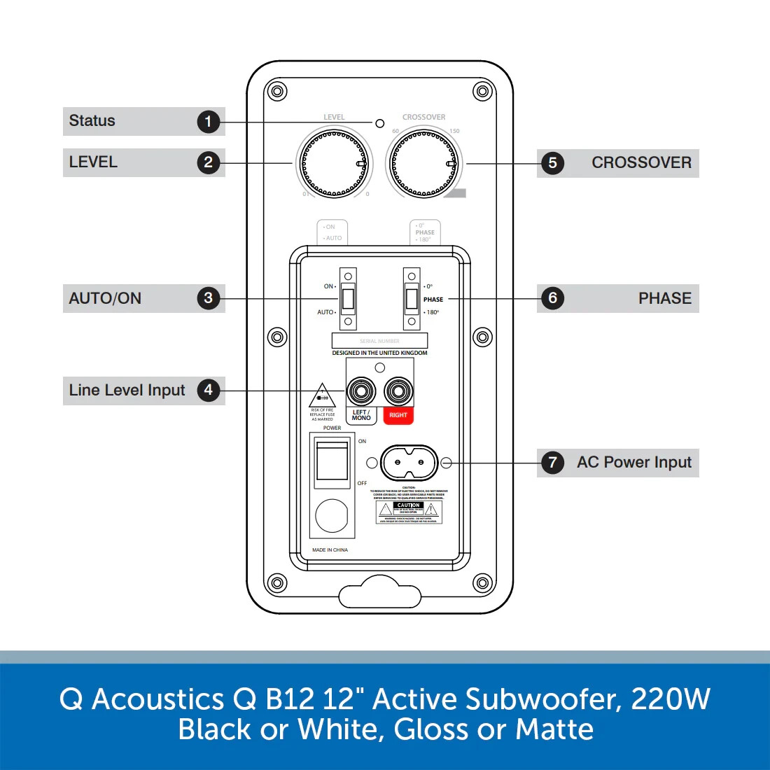 Q Acoustics QB12 Active Subwoofer 12" 220W Home Audio HiFi Cinema Gloss White | eBay