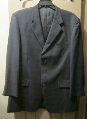 SZ 46XL MARCO POLO MENS GRAY SUBLIMINAL PLAID SUIT JACKET BLAZER SPORT ...