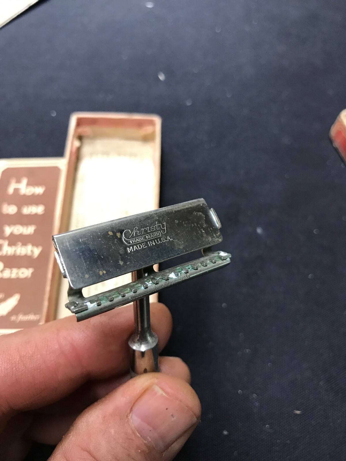 Vintage Christy Safety Razor Pilot Model w/Box Made by Christy Co ...