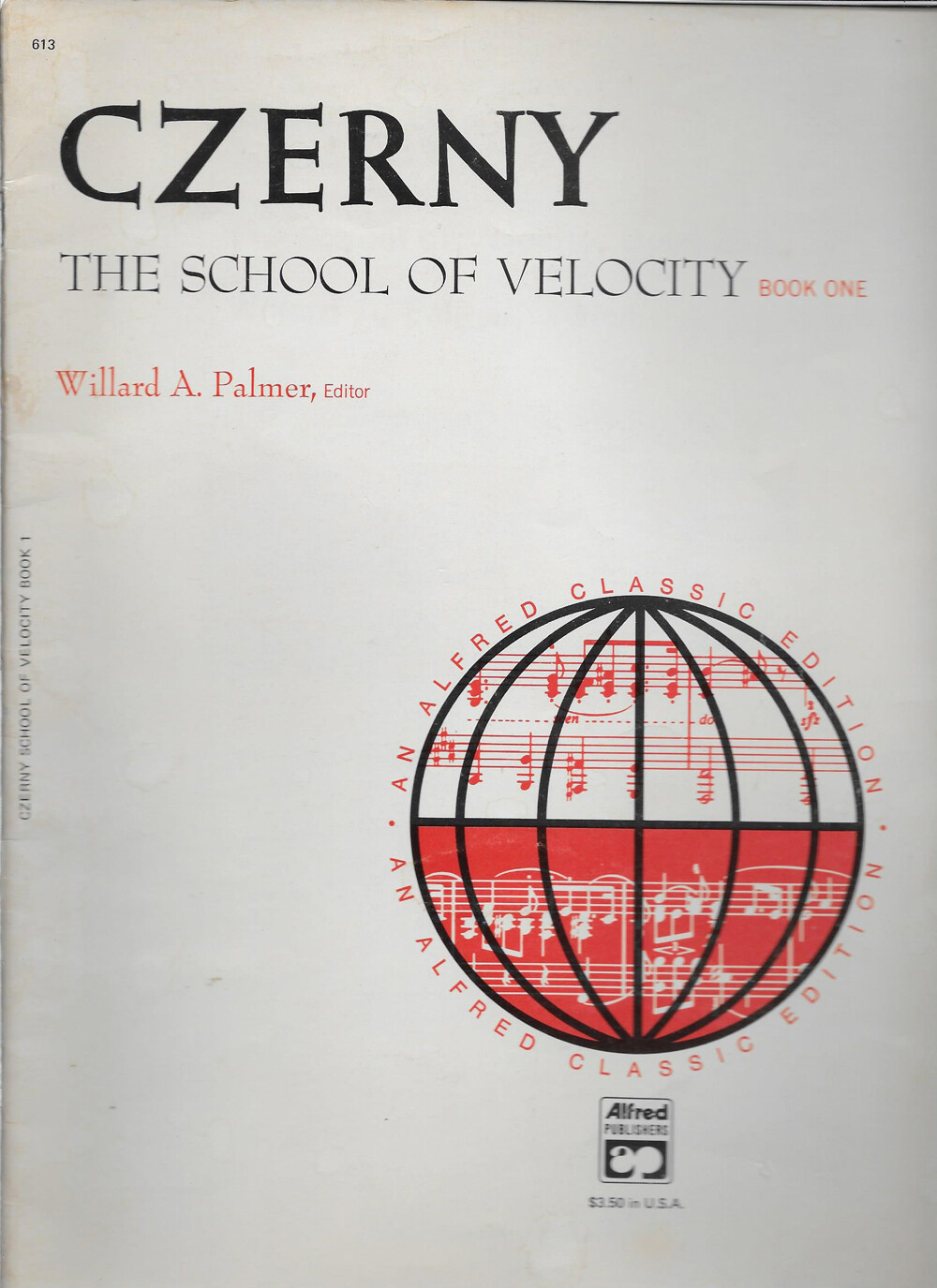 CZERNY THE SCHOOL OF VELOCITY BOOK 1 - PAPERBACK WILLIAM A PALMER VERY ...