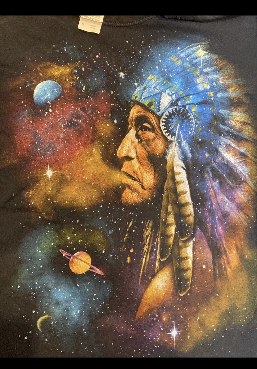 Native American Indian Chief in Headdress And Galaxy … - Gem
