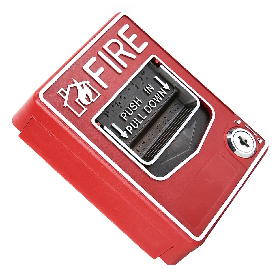 9-28VDC Manual Fire Pull Station Sound Light Alarm Button Safe For Fire ...