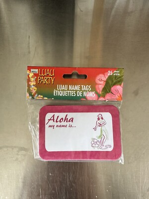 Luau Party Name Tags 25-Pieces In Each Package Aloha Tropical Event | eBay