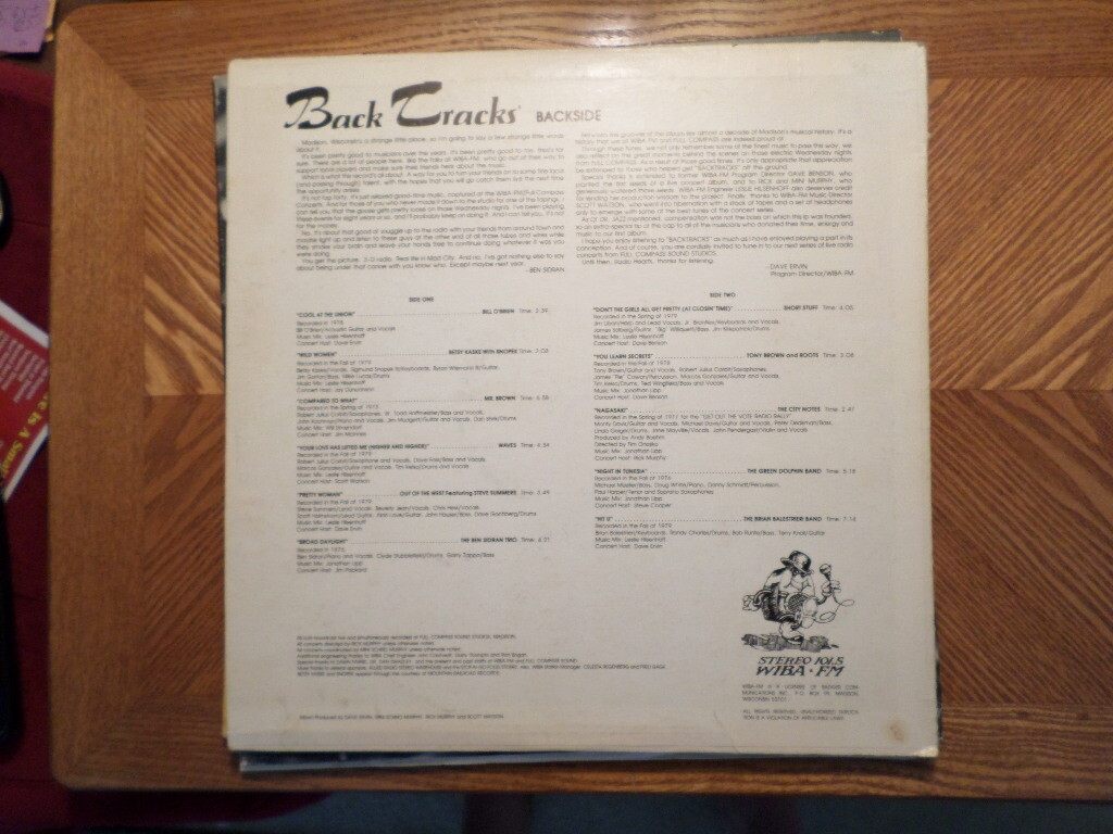 WIBA 101.5 FM LP RECORD/BACK TRACKS/MADISON WISCONSIN/SHORT STUFF,WAVES ...