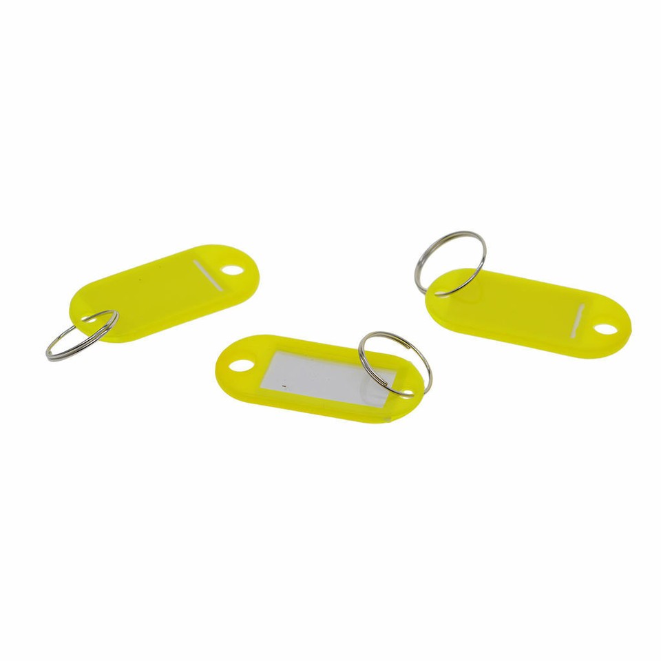 50X BULK KEY TAGS PLASTIC IDENTITY CAR KEY RINGS Yellow | eBay