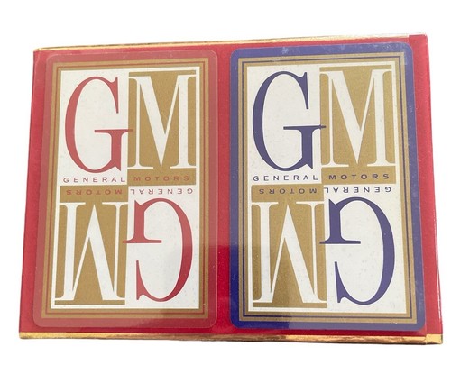 Vintage GM General Motors Double Deck Playing Cards Sealed Felt Box USA ...