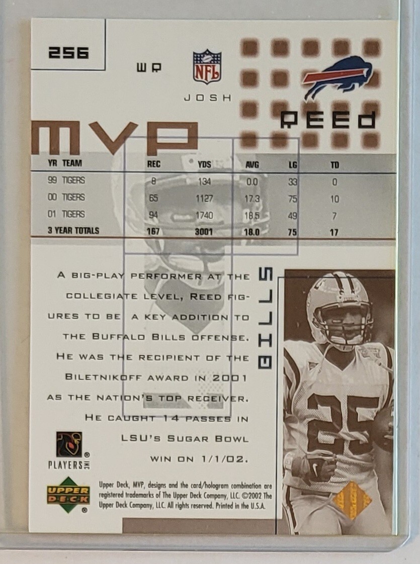 2002 Upper Deck MVP Rookie #256 Josh Reed LSU Tigers Football Card | eBay