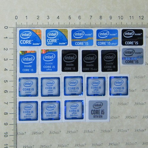 Laptop PC Processor Sticker (1st 3rd 4th 6th 7th 8th 9th 10th Gen) x 12 ...