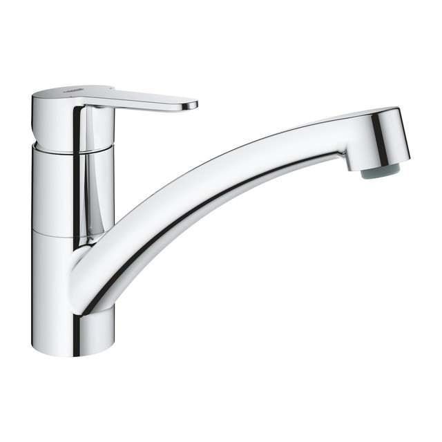 GROHE 31367001 Swan Neck BauEdge Single-lever Kitchen Tap Chrome for ...