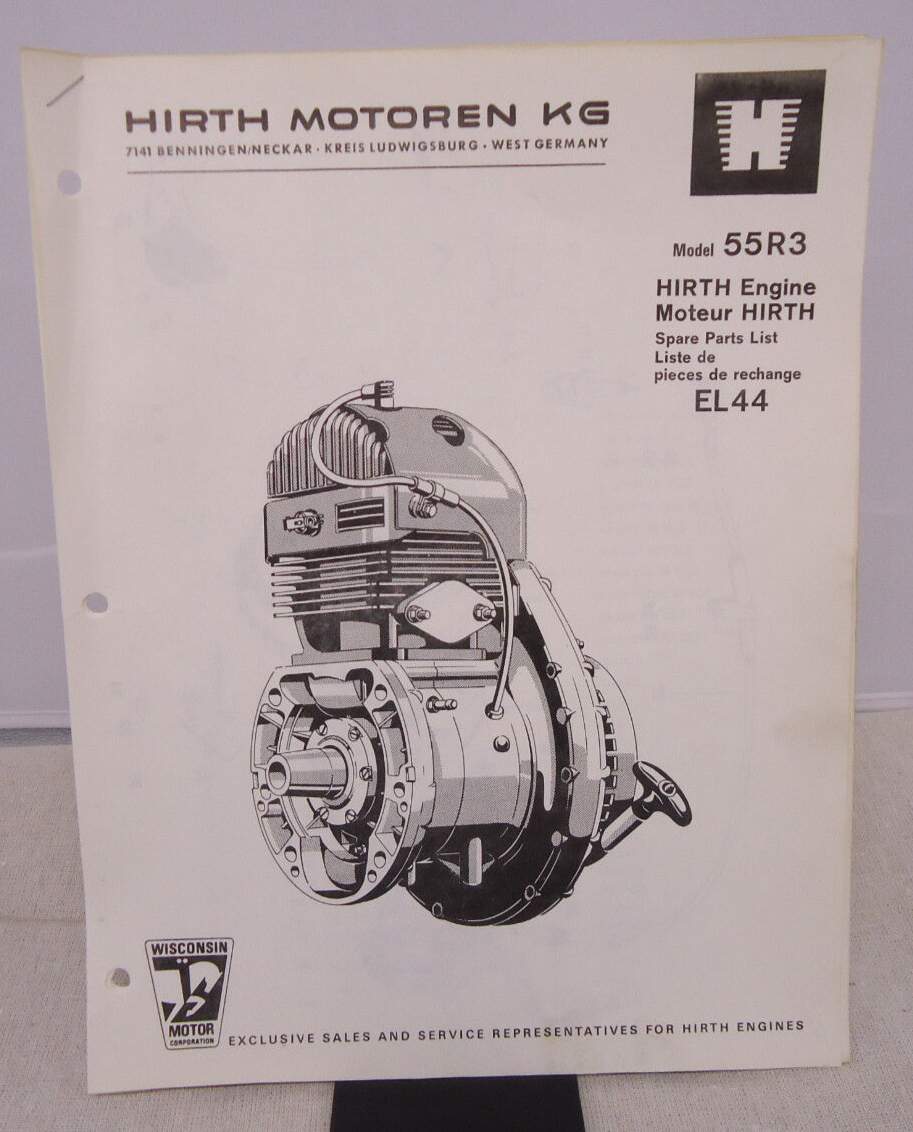 Vintage Illustrated Parts Manual EL44 Hirth Engine 55R3 | eBay