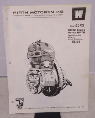 Vintage Illustrated Parts Manual EL44 Hirth Engine 55R3 | eBay
